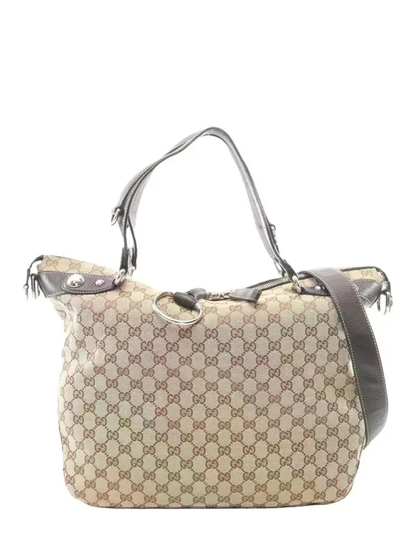 Gucci Gg Canvas Satchel Tote Bag - Neutrals