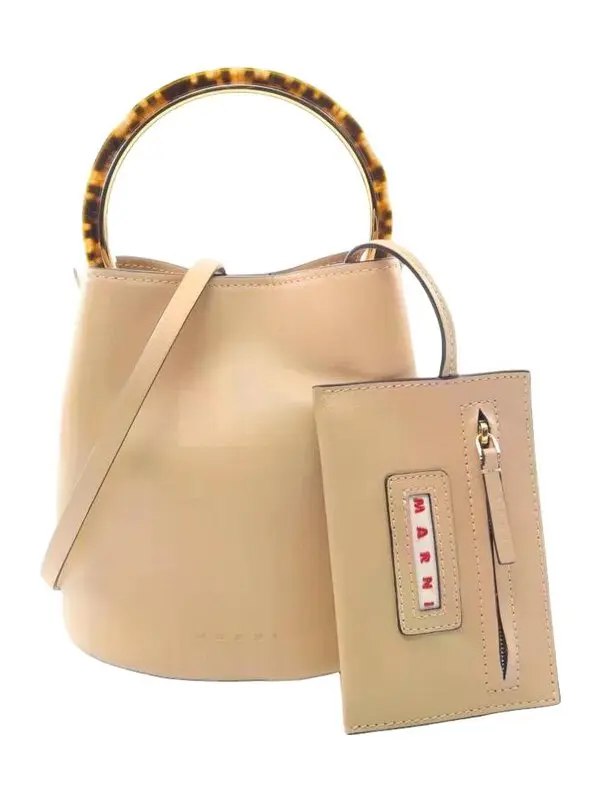 Marni Pannier Leather Tote Bag - Neutrals