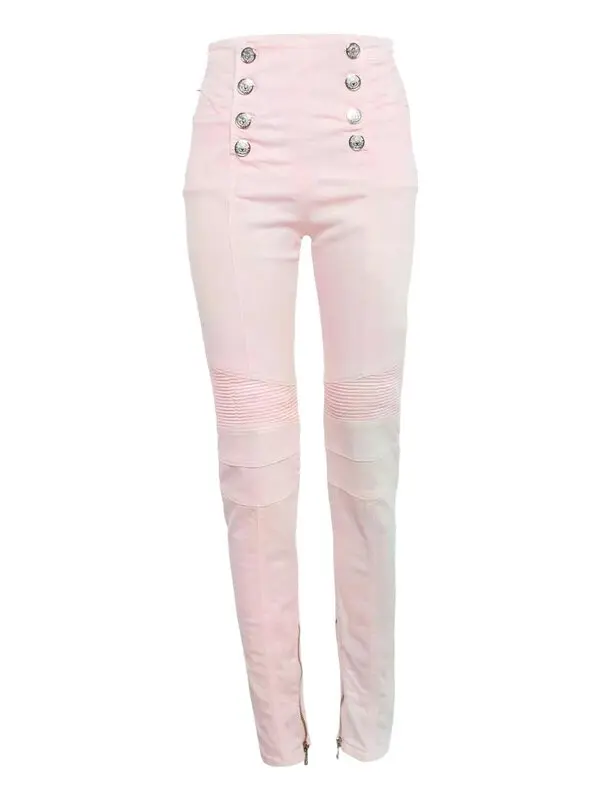 Balmain Double-button Knee-panel Trousers - Pink