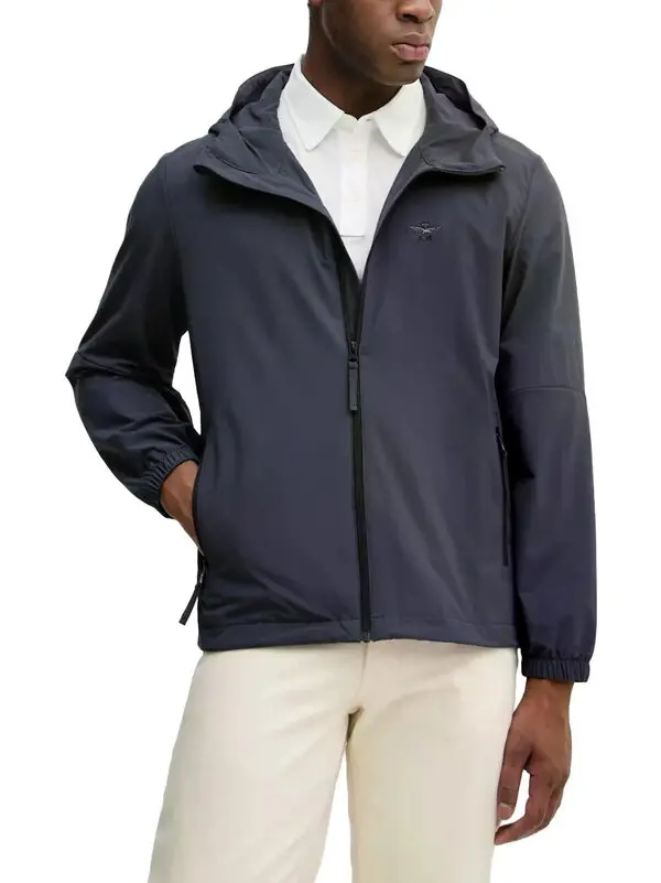 AERONAUTICA MILITARE Embroidered Logo Hooded Jacket - Grey