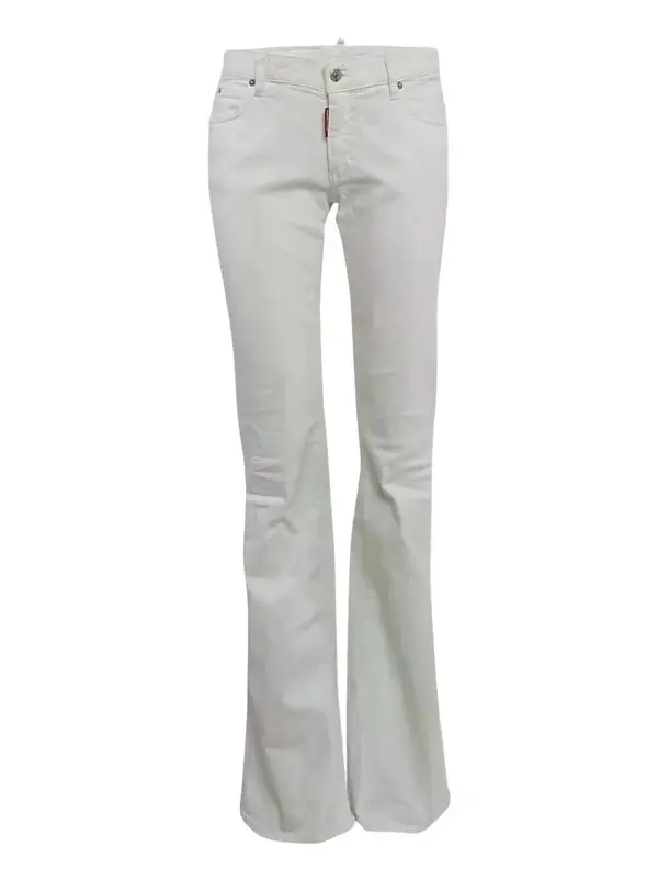 Dsquared2 Cotton Blend Flare Jeans - White