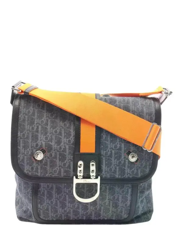 Dior 2010s Flight Line Trotter-monogram Shoulder Bag - Blue