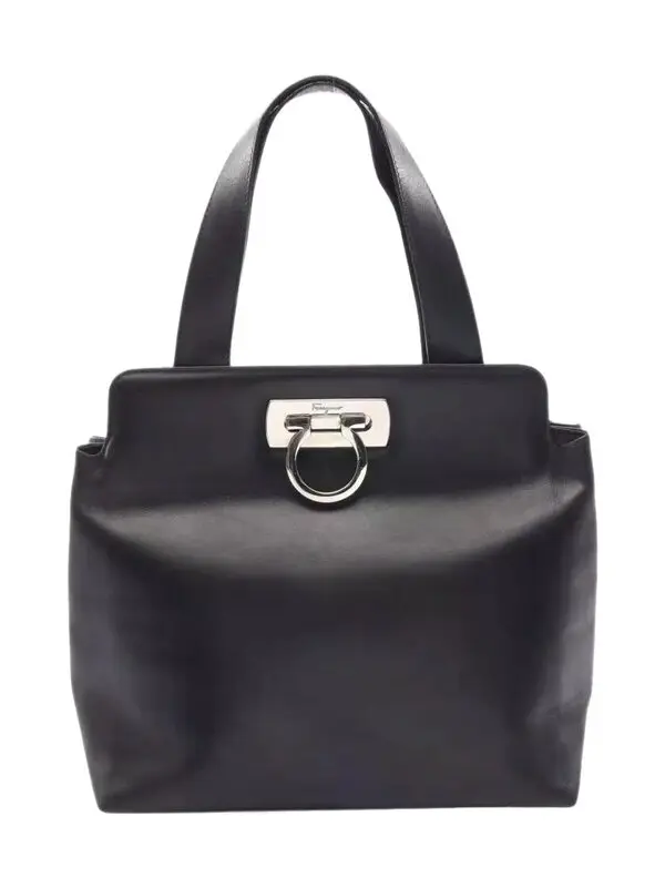 FERRAGAMO 2010s Gancini Handbag - Black