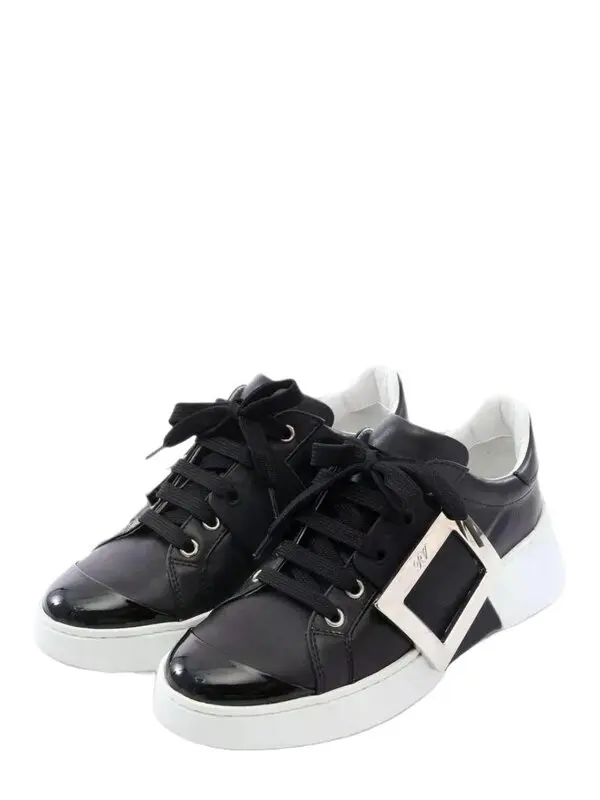 ROGER VIVIER Patent Leather Low-top Sneakers - Black