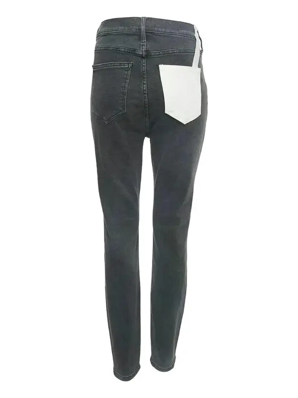 Current/Elliott Pocketed Straight Leg Jeans - Grey