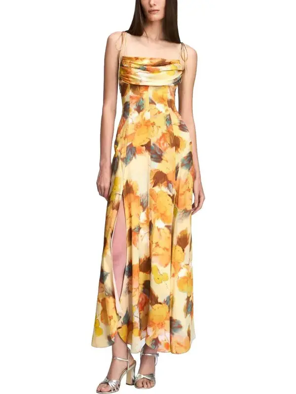 Cinq À Sept Betty Floral-print Maxi Dress - Yellow