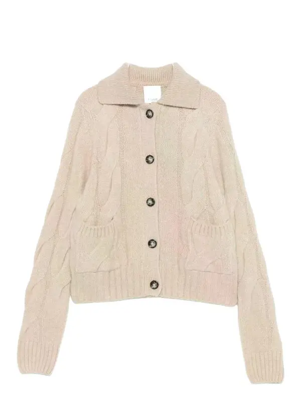 ALLUDE Cable-knit Button-up Cardigan - Neutrals