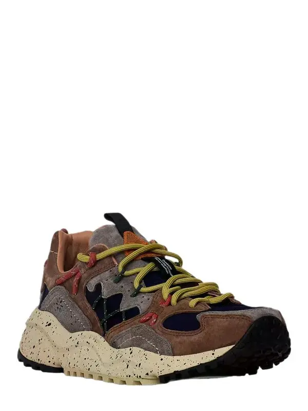 FLOWER MOUNTAIN Yamabushi Suede-panelled Sneakers - Brown