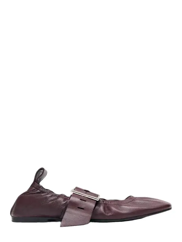 ALOHAS Sarea Leather Ballet Flats - Brown