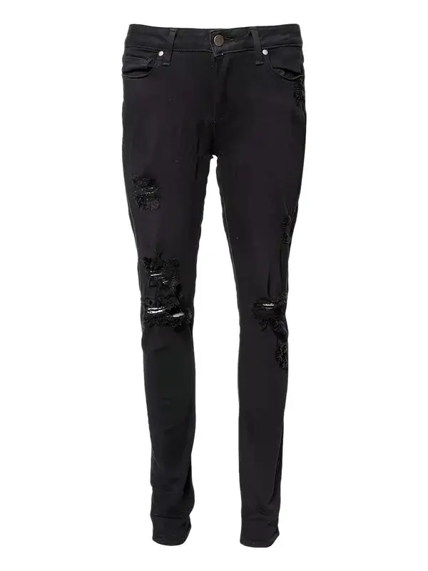 Paige Verdugo Distressed Skinny Jeans - Black