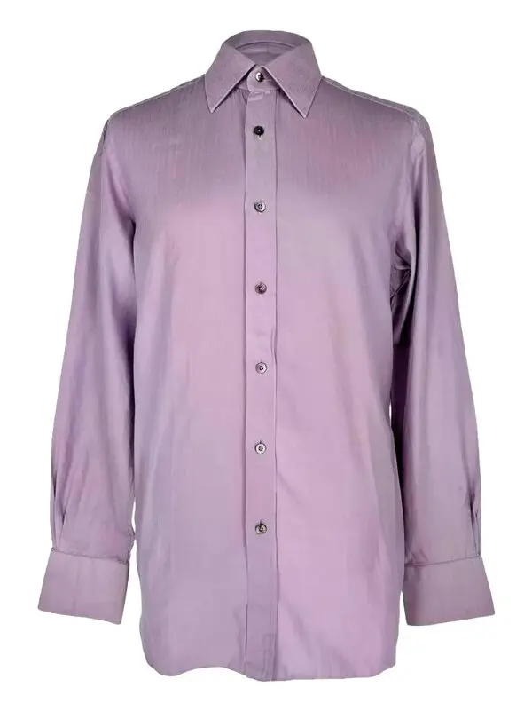 TOM FORD Herringbone Button-down Shirt - Purple