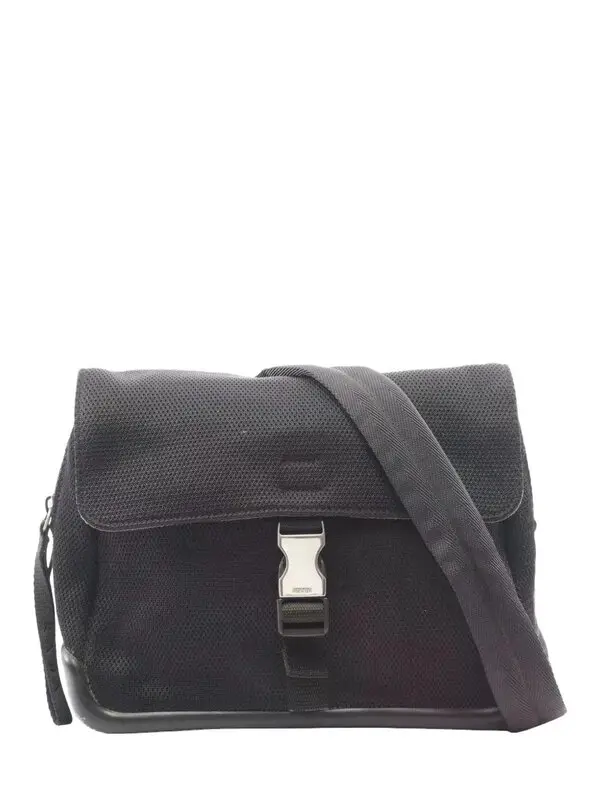 Prada 2000s Buckle Shoulder Bag - Black