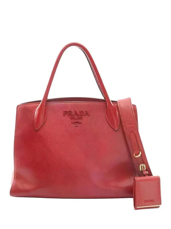 Prada Saffiano Cuir Tote Bag - Red