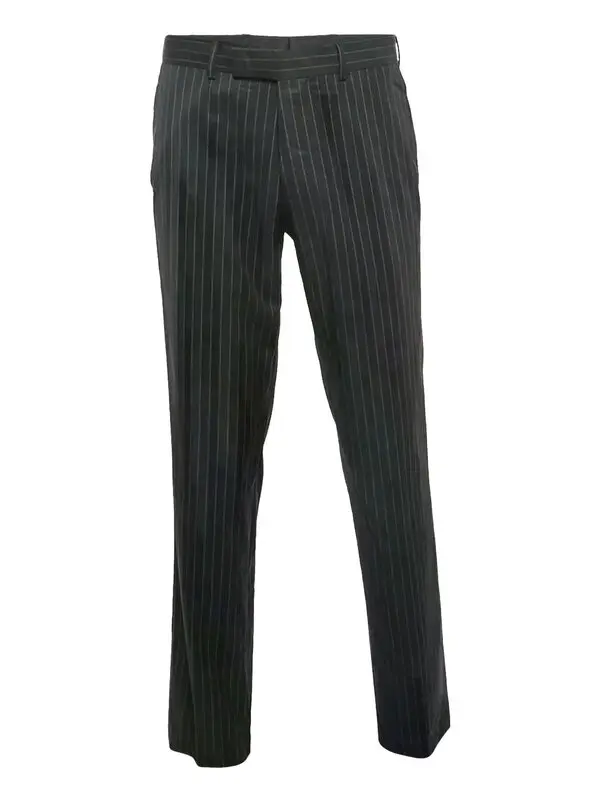 Hugo Boss Pinstripe Wool Trousers - Black