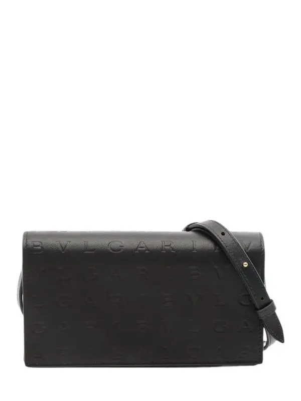 BVLGARI Embossed Logo Shoulder Bag - Black