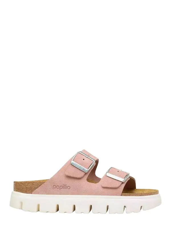 BIRKENSTOCK Arizona Suede Platform Slides - Pink