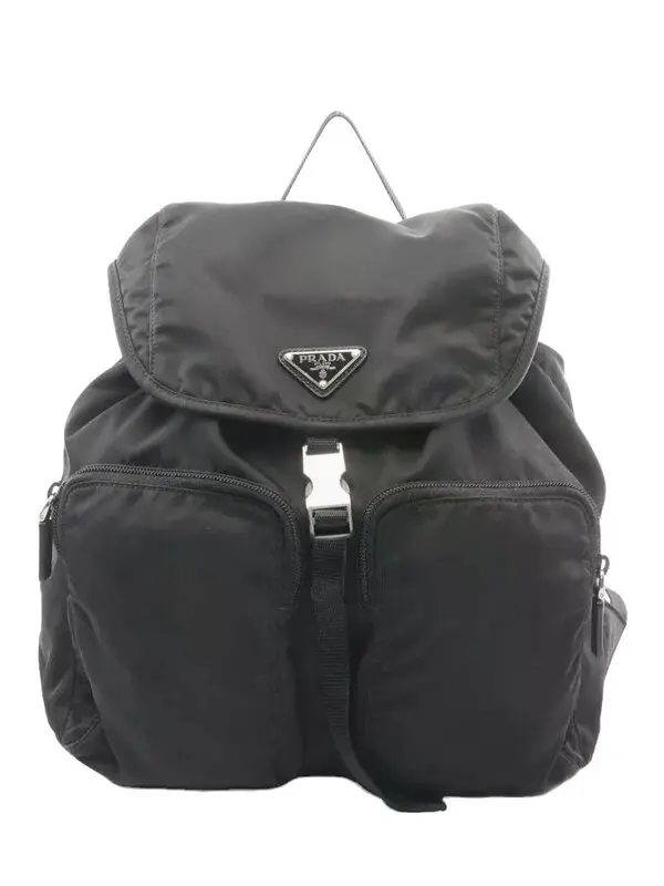 Prada Tessuto Buckle Backpack - Black