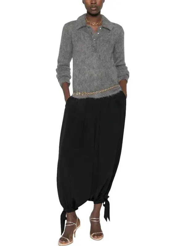 Chloé Brushed-knit Polo Sweater - Grey