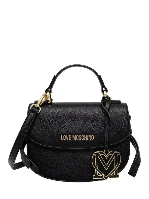 Moschino Logo-plaque Pebbled Tote Bag - Black