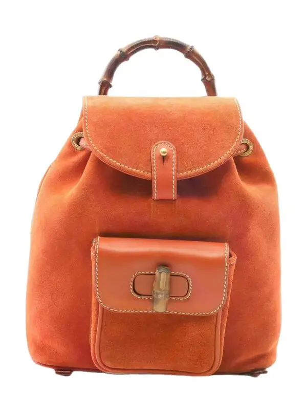 Gucci 2000s Bamboo Backpack - Orange