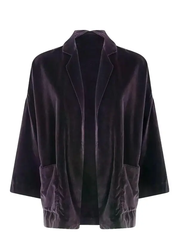 DANIELA GREGIS Velvet-effect Notch-lapel Oversized Jacket - Brown