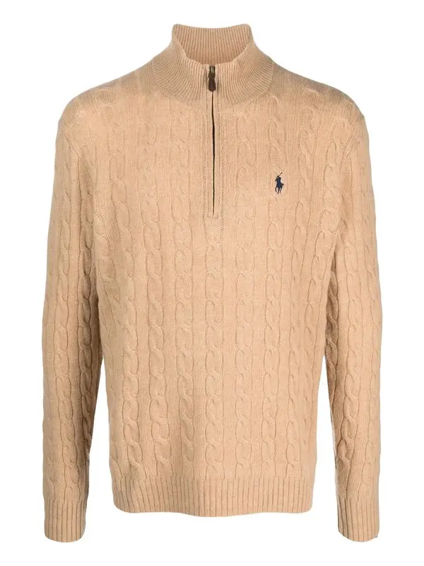 Polo Ralph Lauren Zip Up Sweater - Brown