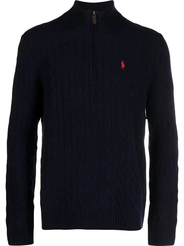 Polo Ralph Lauren Long Sleeve Quarter Zip Sweater - Blue