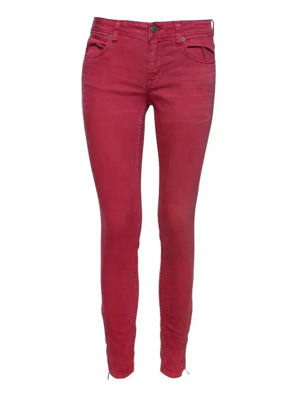 Burberry Burgundy Viscose Blend Skinny Jeans - Red