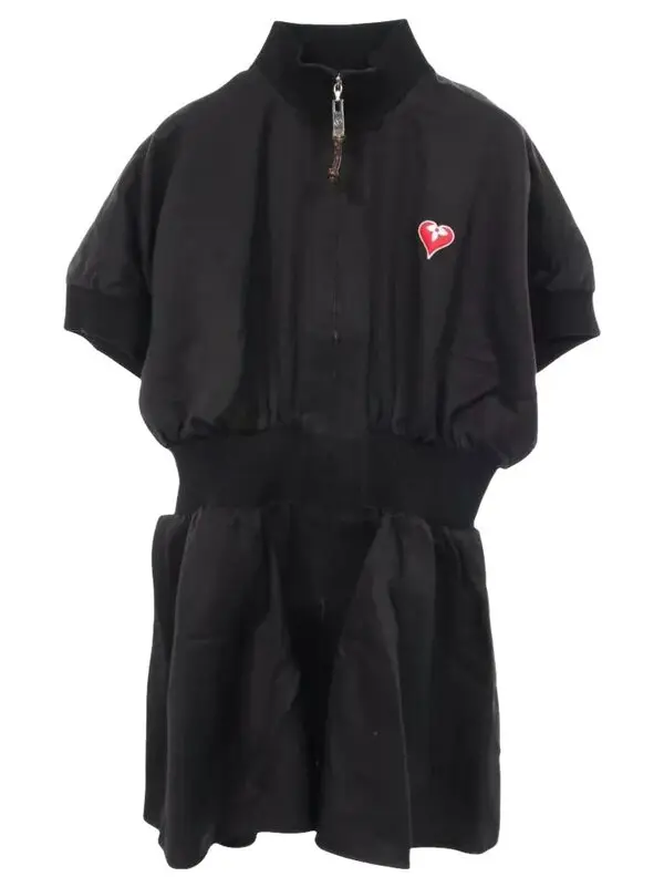 LOUIS VUITTON 2010s Puff-sleeve Zip-up Mini Dress - Black