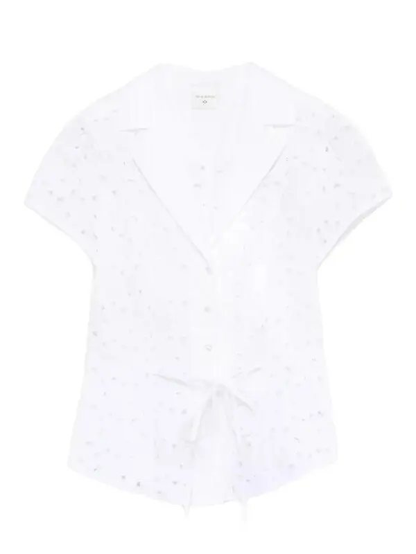 ANDIATA Broderie Anglaise Tie-waist Shirt - White