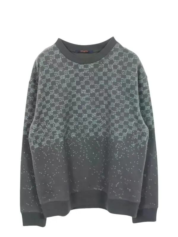 LOUIS VUITTON 2010s Damier Spread Sweatshirt - Grey