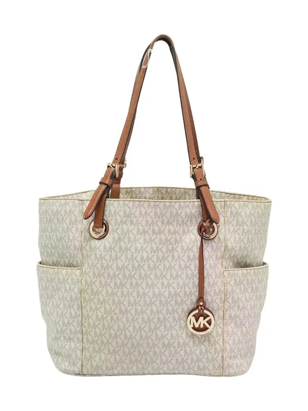 Michael Kors Monogram Leather Tote Bag - Neutrals