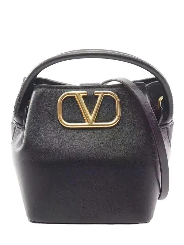 Valentino Garavani Vlogo Leather Handbag - Black