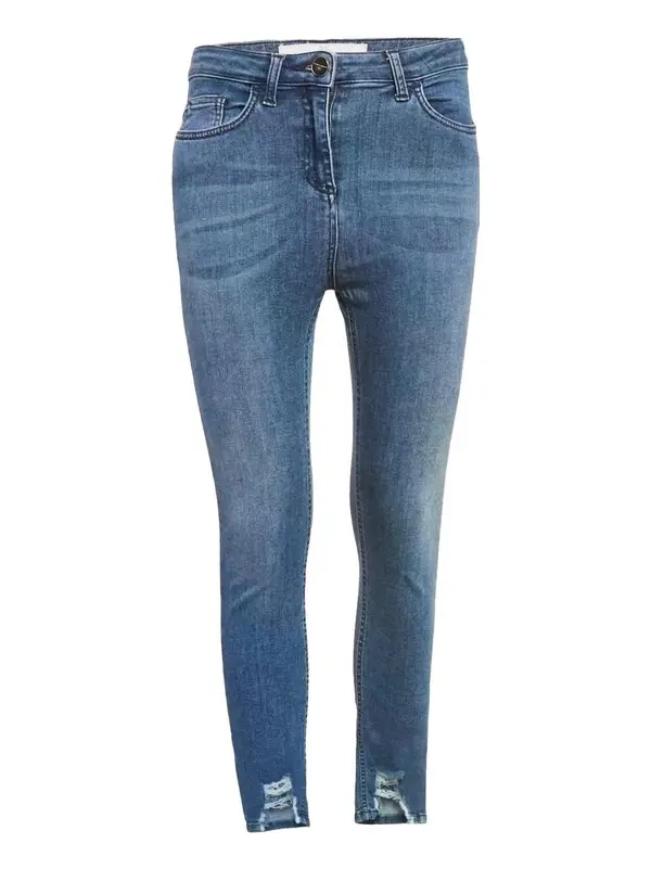Elisabetta Franchi Distressed Hem Jeans - Blue