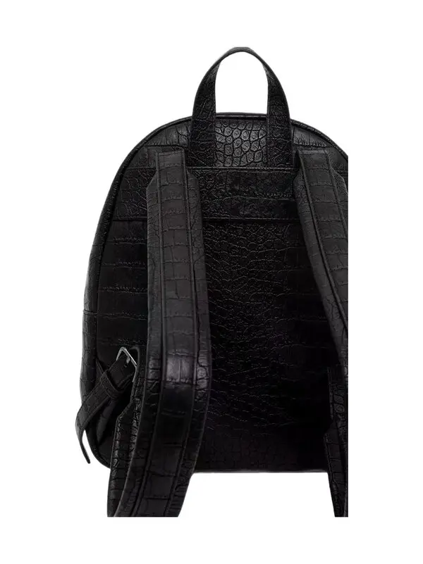Moschino Croc-effect Quilted Backpack - Black