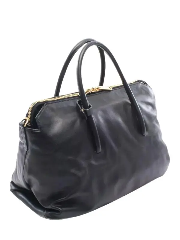 Miu Miu 2010s Leather Tote Bag - Black