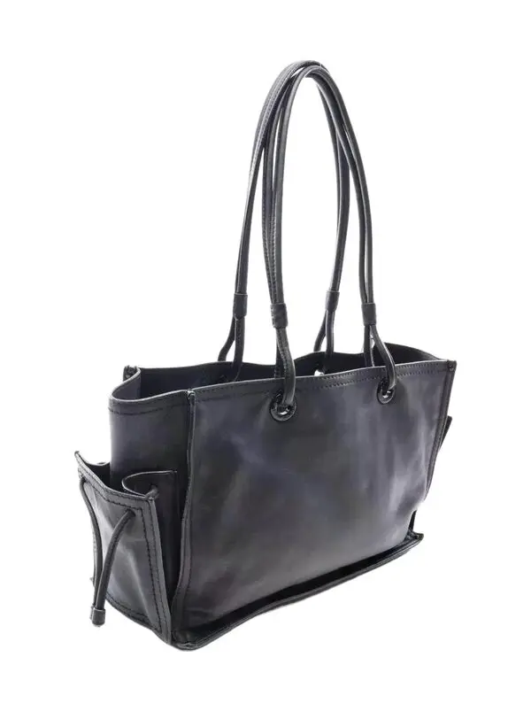Loewe Leather Crown Logo Tote Bag - Black