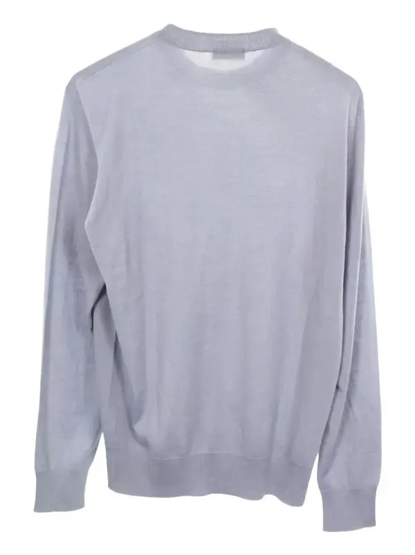 Dior 2000s Bee Embroidered Wool V-neck Sweater - Grey