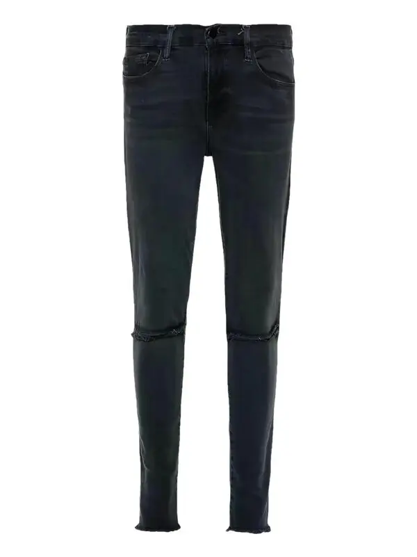 FRAME Straight-leg Jeans With Distressed Details - Black