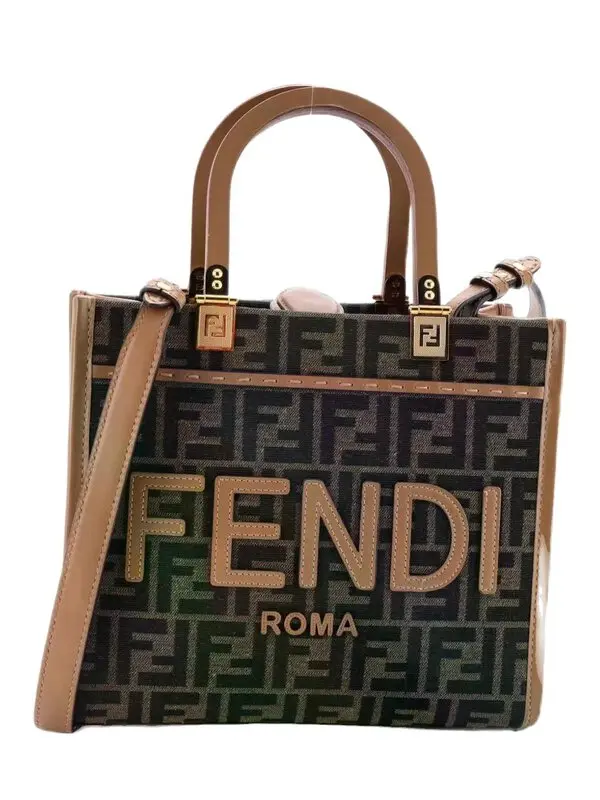 Fendi Sunshine Shopper Tote Bag - Brown