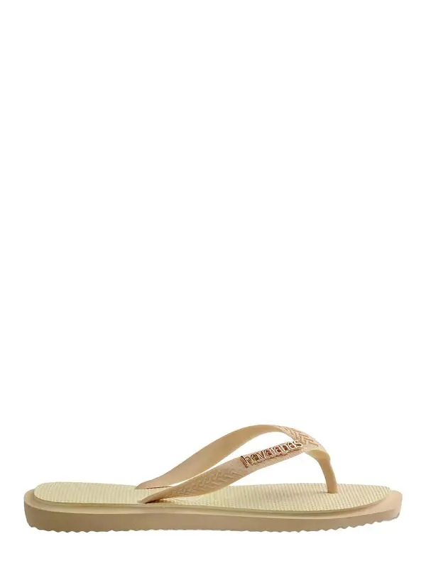 Havaianas Top Square Fusion Flat Sandals With Embellished Logo - Neutrals