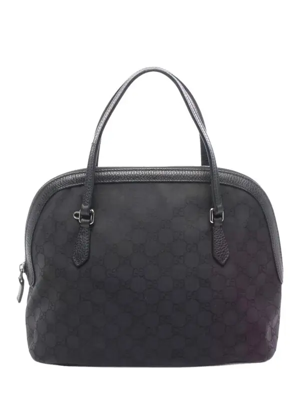 Gucci 2000s Gg Monogram Top Handle Bag - Black