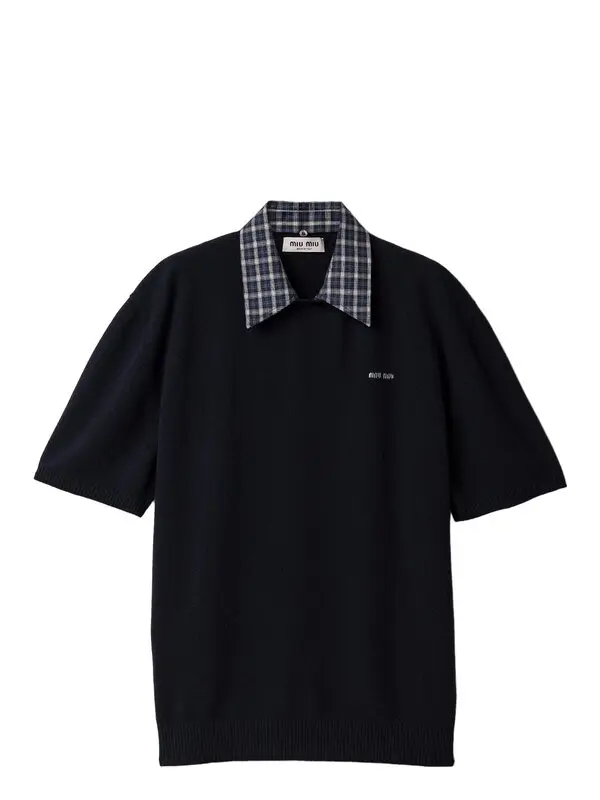 Miu Miu Cashmere Polo Sweater - Navy