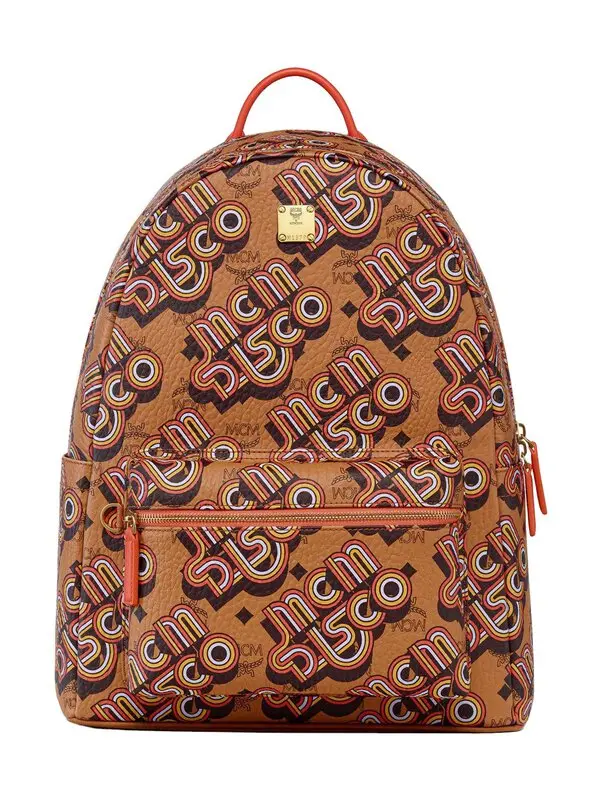 Mcm Stark Backpack In Disco Visetos - Cognac