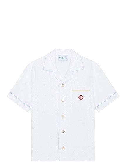 Casablanca Monogram Towelling Short Sleeve Shirt - White