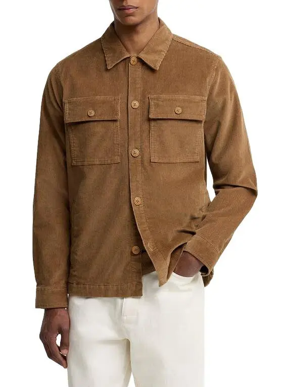 Barbour Tartan Trimmed Corduroy Shirt Jacket - Sandstone