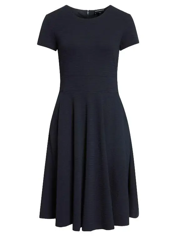 Emporio Armani Short Sleeve A-line Dress - Navy
