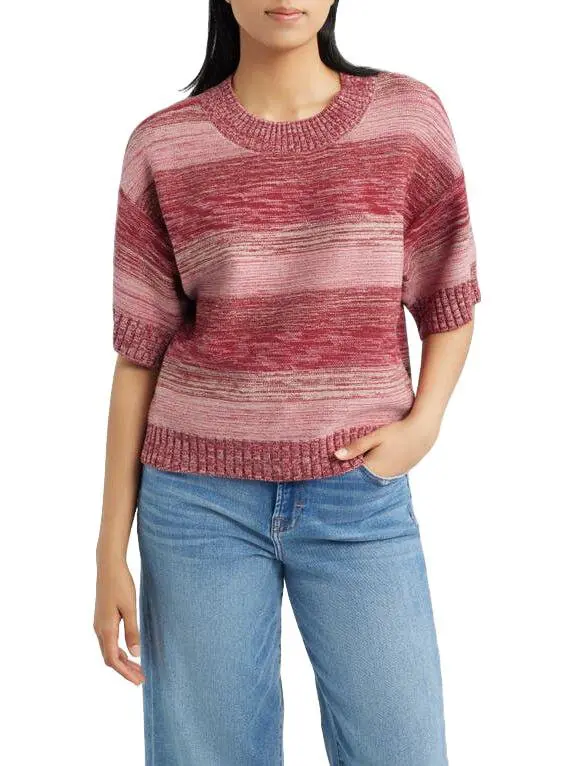 CITY BLUES Broome Melange Stripe Crewneck Sweater - Che Cherry