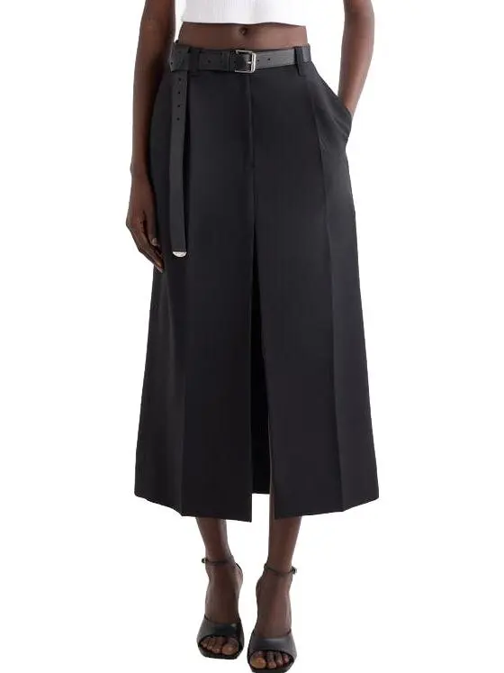 Givenchy Slit Wool & Mohair Pencil Skirt - Black