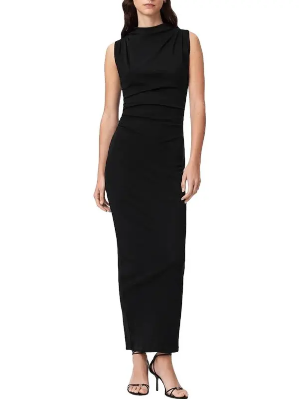 ALLSAINTS Katarina Cowl Neck Maxi Dress - Black